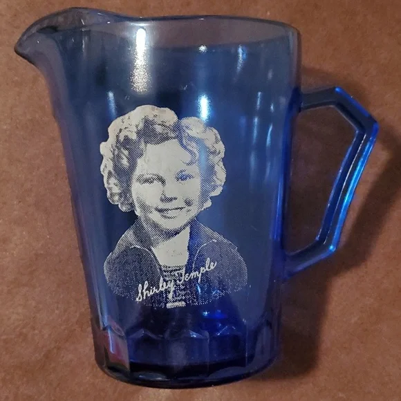 Hazel-Atlas | Kitchen | Antique 93s Shirley Temple Hazel Atlas Cobalt ...
